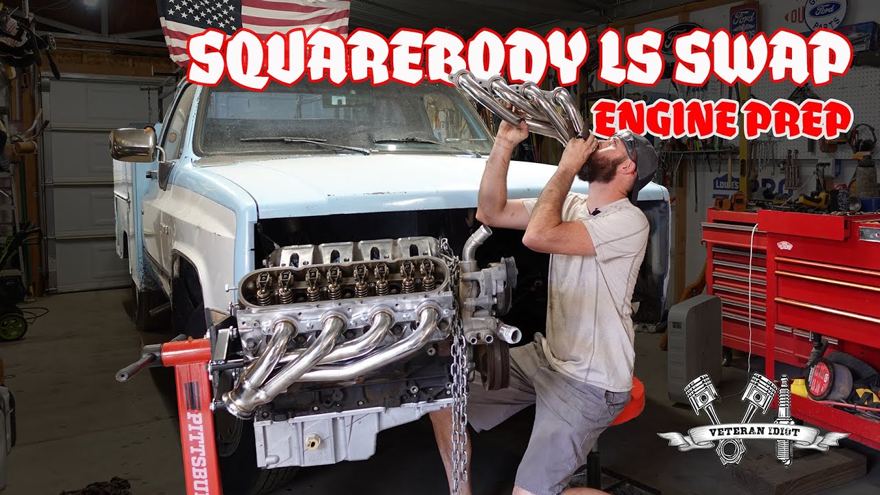 LS Swap #squarebody Engine Prep - YouTube