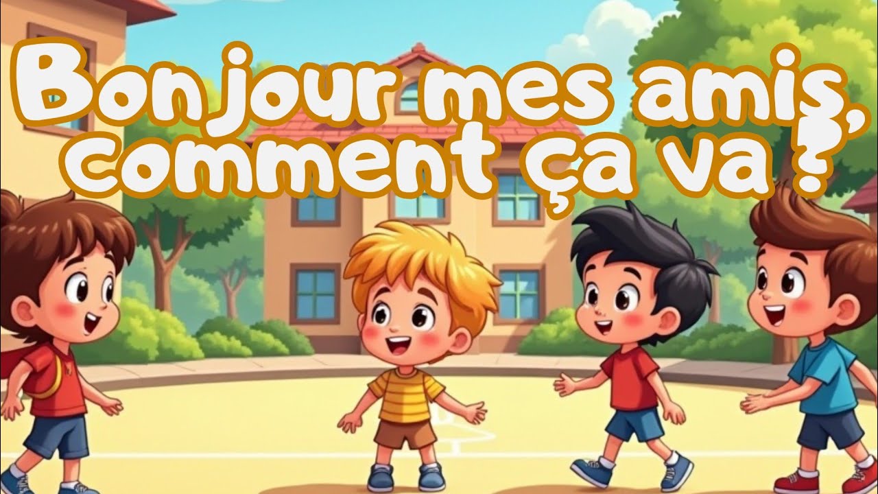 Bonjour mes amis|chanson pour enfants| salut mes amis|French song for ...