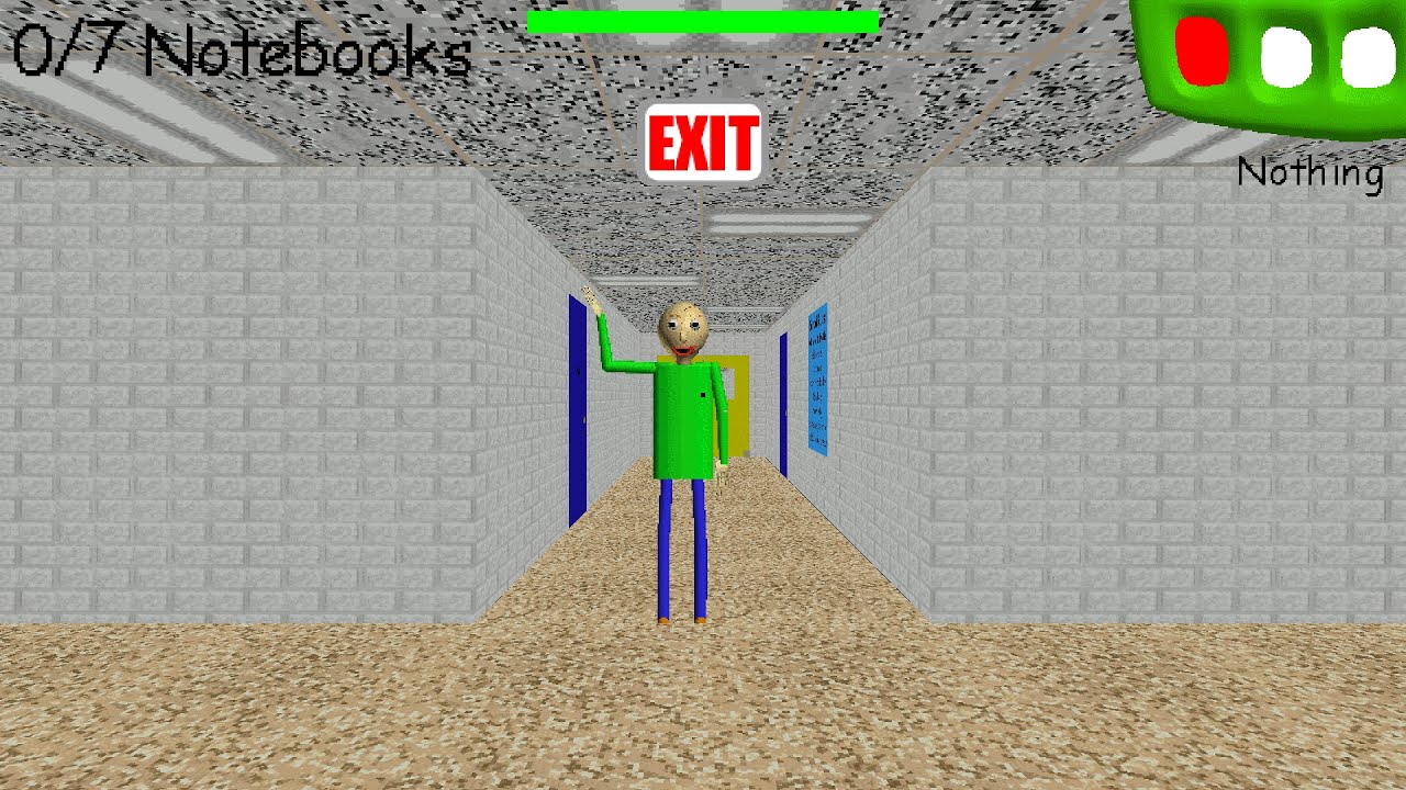 RUNNING FROM BALDI IN BALDIS BASICS!!! - YouTube