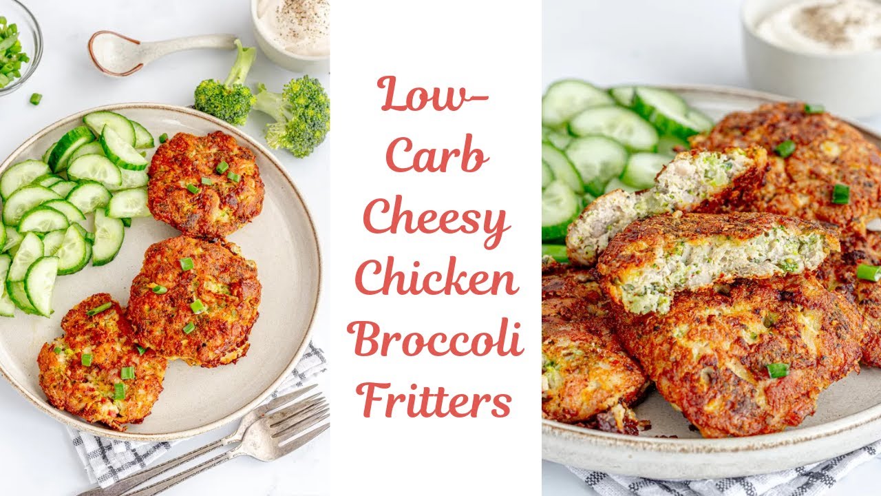 Cheesy Chicken Broccoli Mozzarella Fritters | Easy Low-Carb Snack or ...
