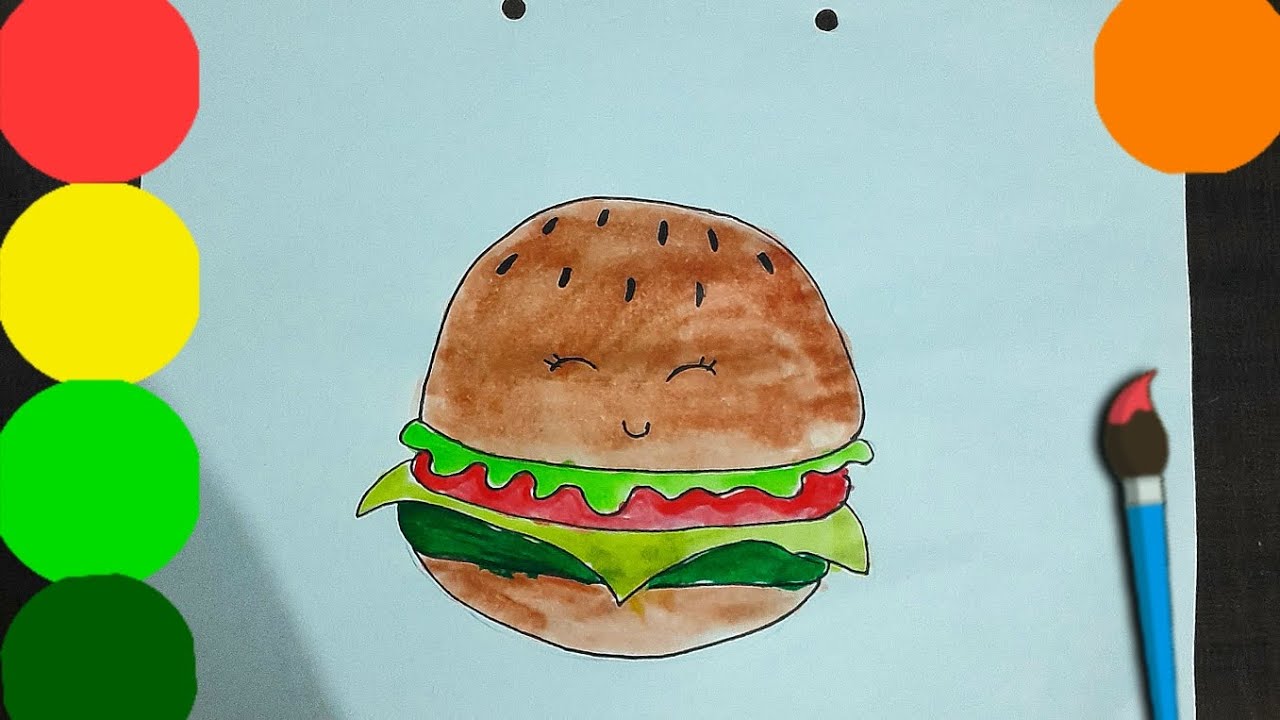 how to draw a bargar for kids easy drawing 😀 step by step - YouTube