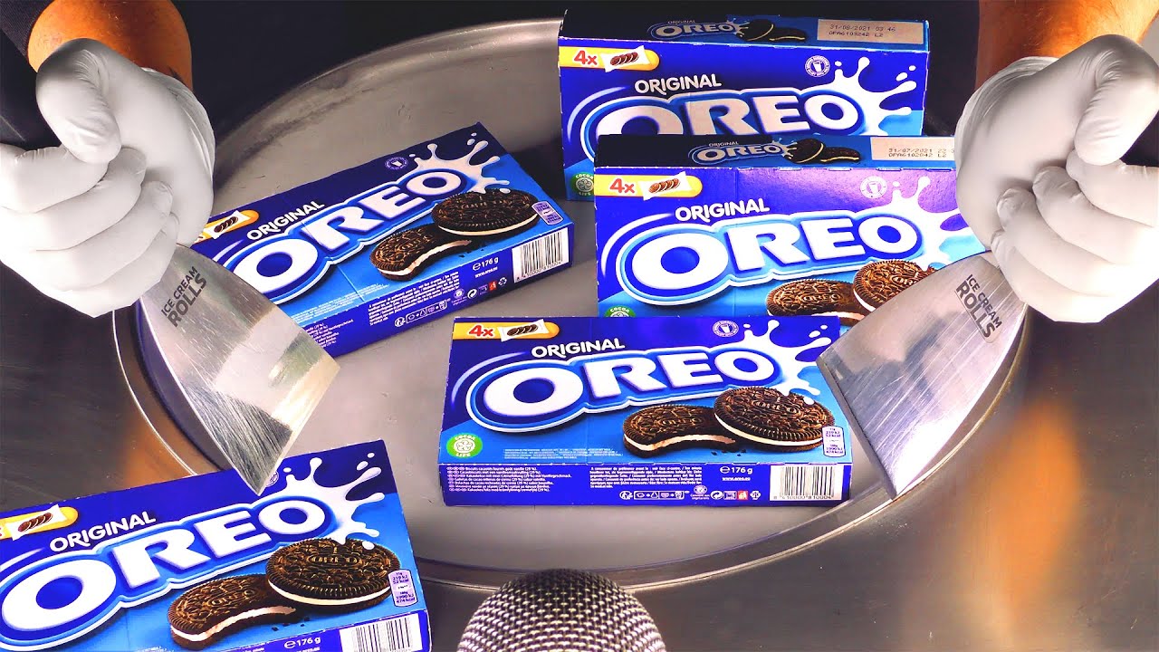 Asmr Oreo Ice Cream Rolls Oddly Satisfying Oreo Party With Cookies