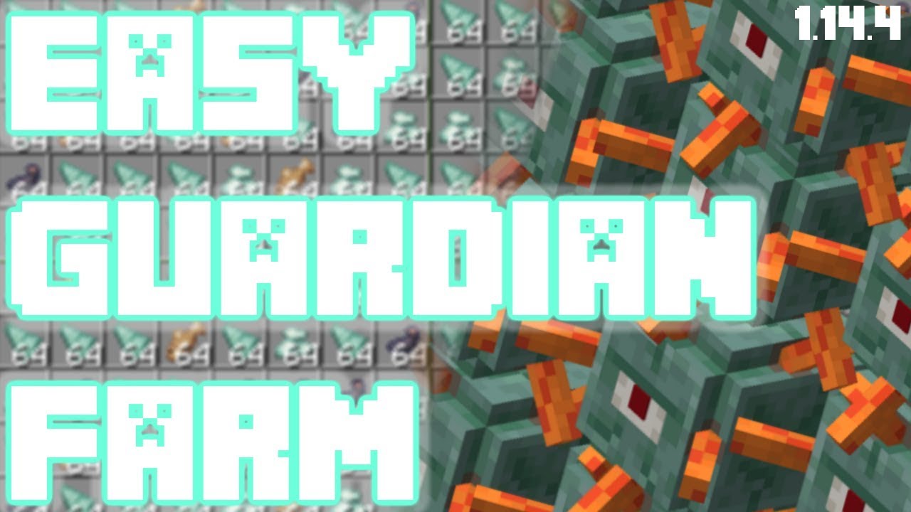 MINECRAFT GUARDIAN FARM 1.14.4 -- EASY AND GOOD! 2,000 ITEMS / HOUR ...