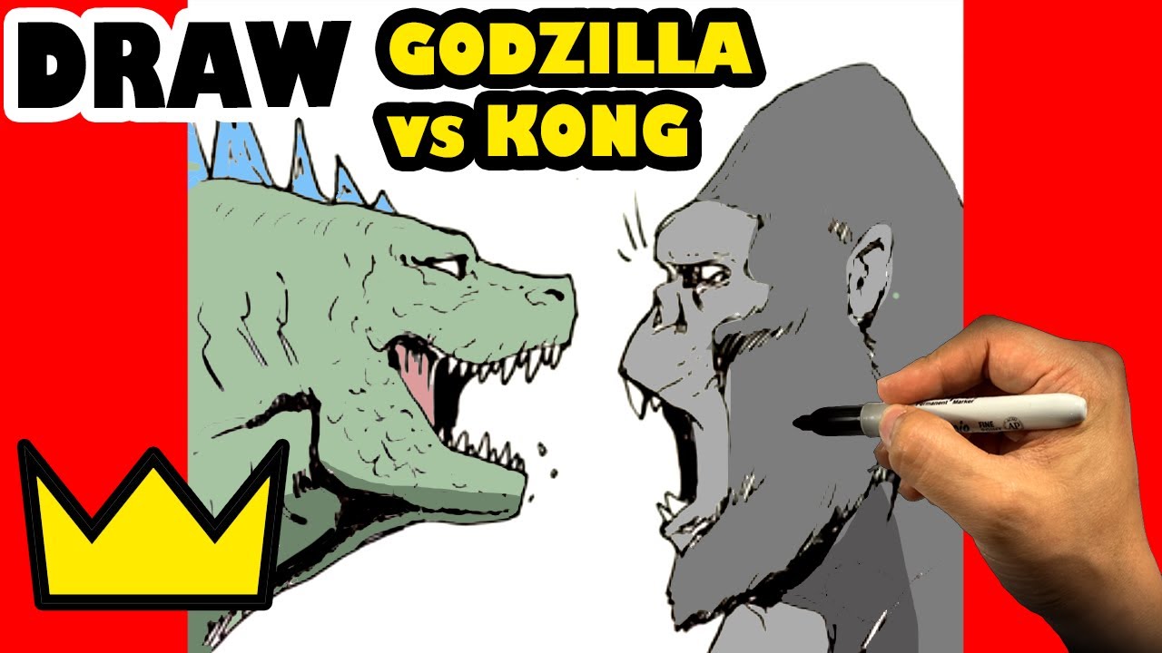 How to Draw GODZILLA vs KONG - Kaiju King - YouTube