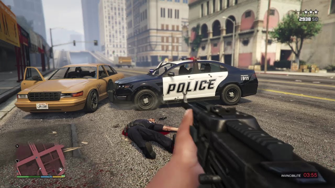 GTA 5 - Franklin vs Workers – Total Chaos! + six star escape - YouTube
