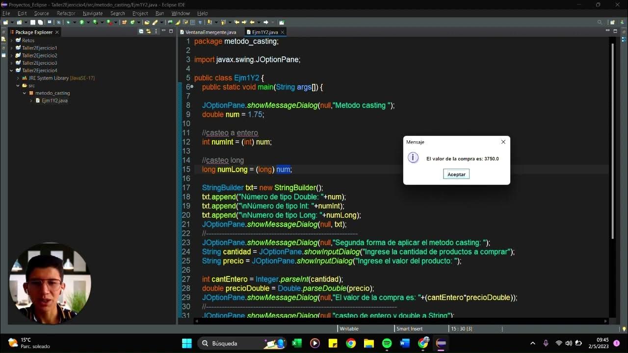 Método casting Java eclipse_2023 - YouTube