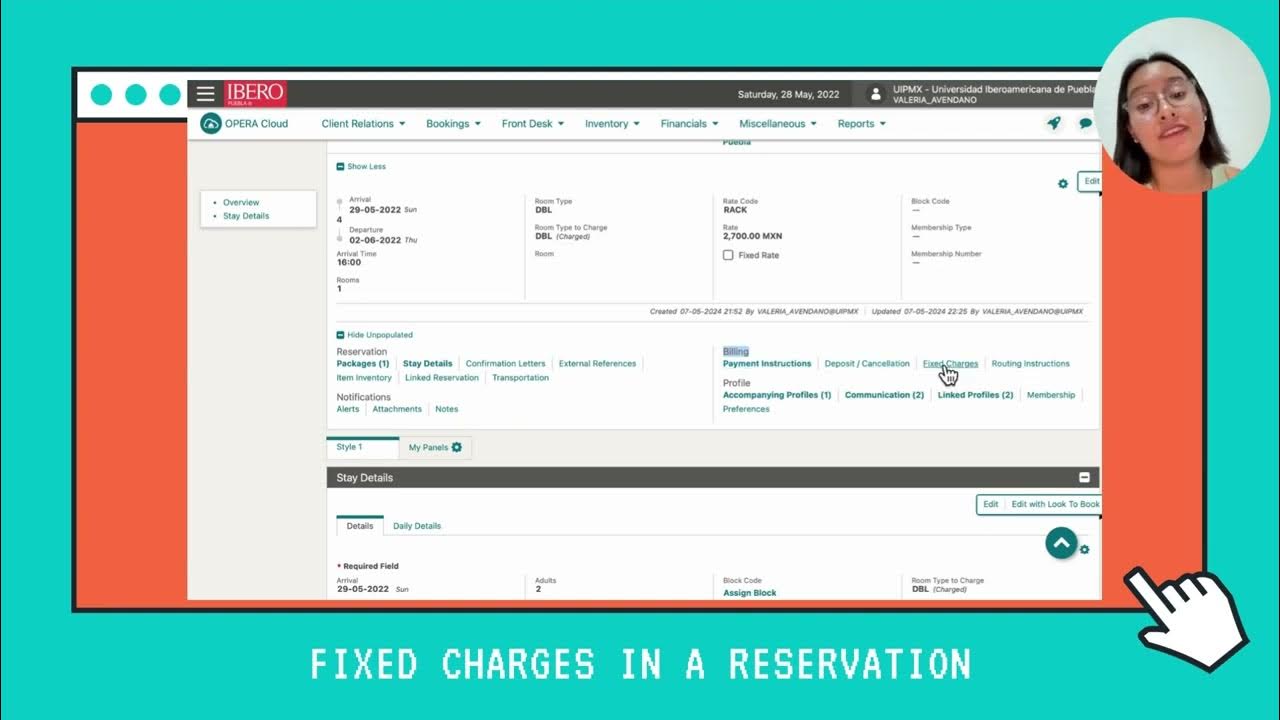 How to add a fixed charge in a reservation in Opera Cloud - YouTube
