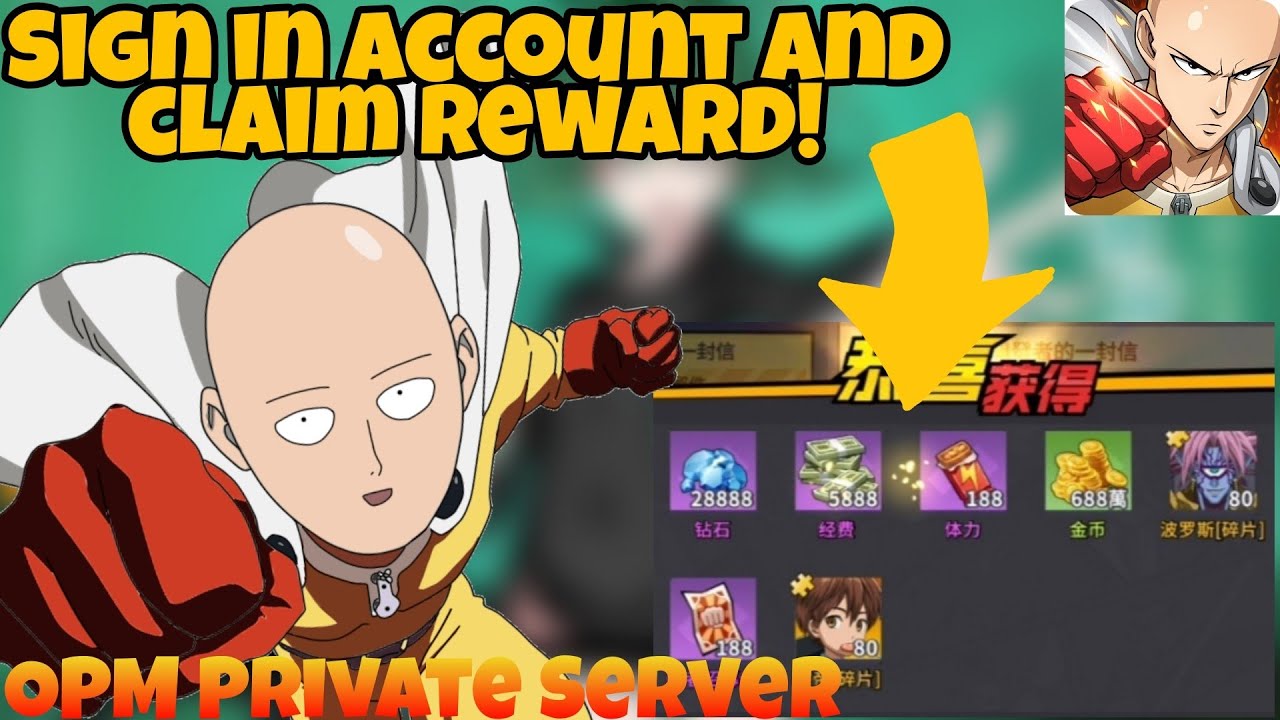 TUTORIAL SIGN IN ACCOUNT & CLAIM REWARD OPM PRIVATE SERVER | One Punch Man The Strongest - YouTube