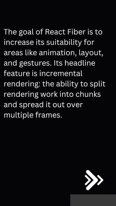 Reactjs Interview Question What Is The Main Goal Of React Fiber React Reactjs Interview