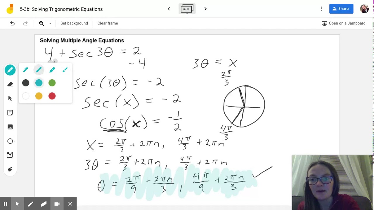 5-3b: Solving trig equations with multiple angles and inverses - YouTube