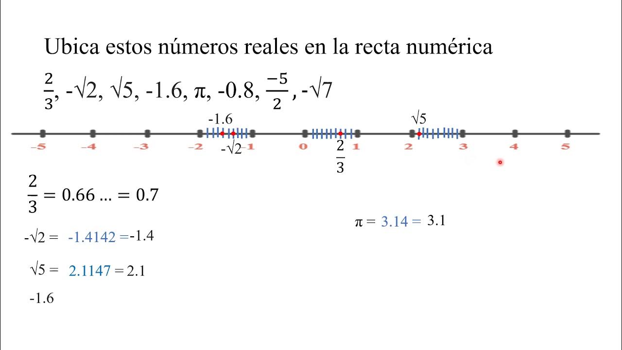 Representación de los números reales en la recta numérica - YouTube