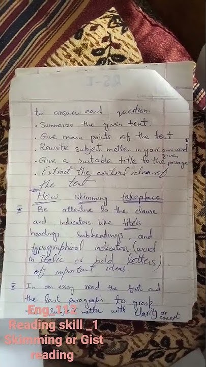 Eng_112 reading skills _1 Skimming or Gist reading #readingskills #punjabuniversity #semester2 ...