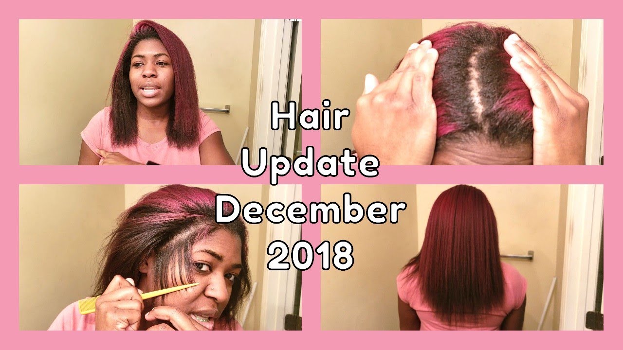 Hair Update December 2018 (relaxed, color-treated hair) - YouTube