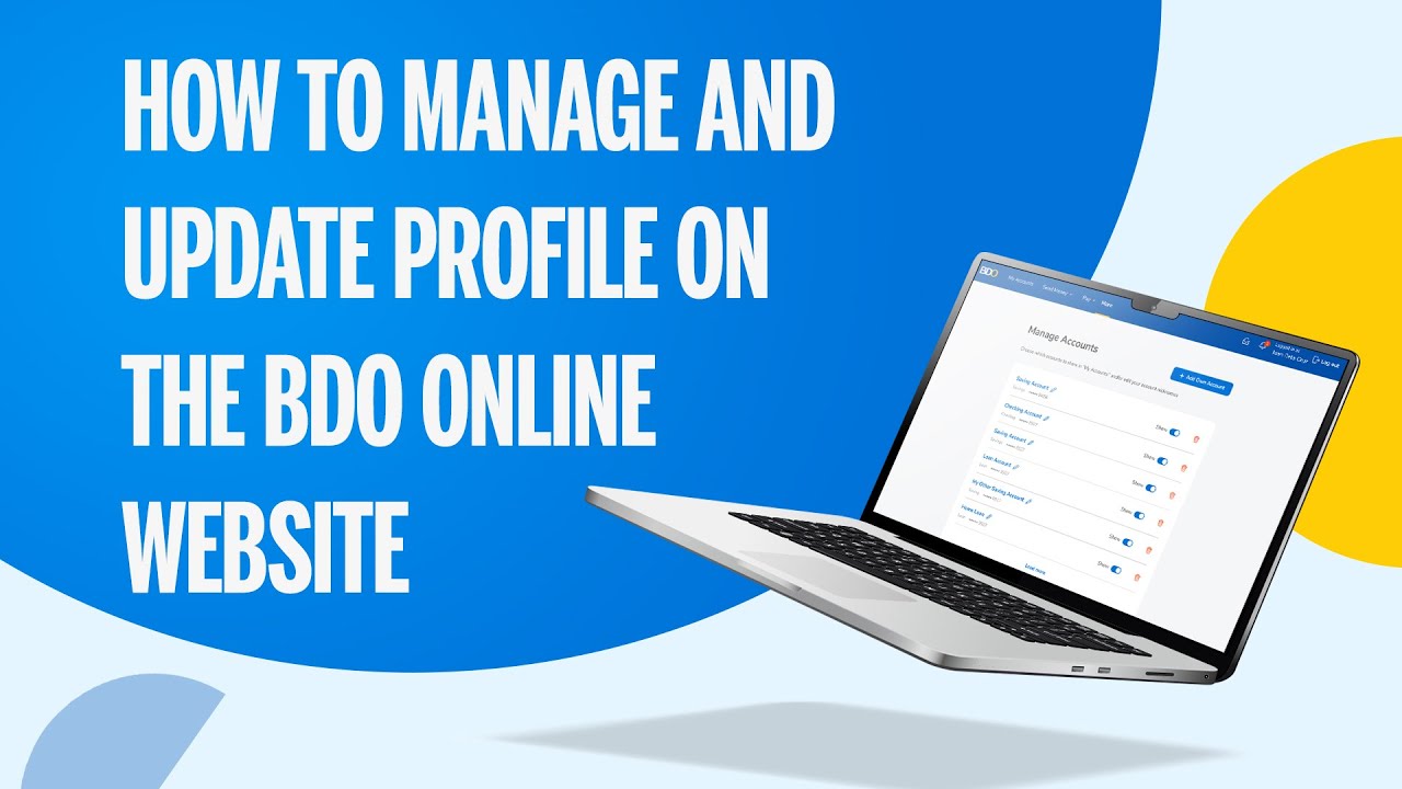 How to Manage and Update Profile on the BDO Online Website - YouTube