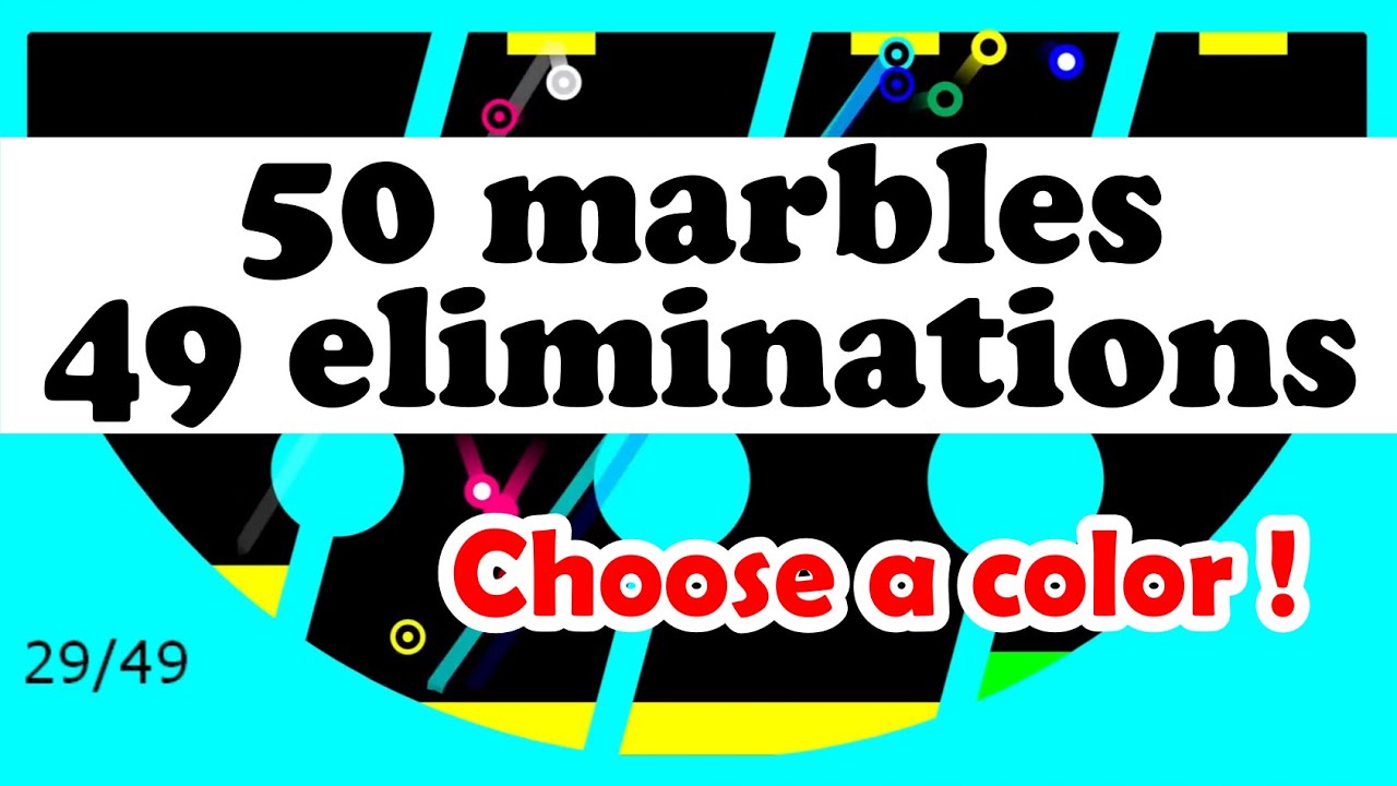 Crazy marble race with elimination in Algodoo - 2D marble run - 50 ...