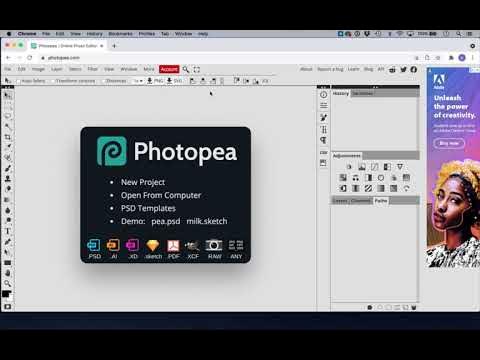 Photopea Workspace Overview (including how to Open a File) - YouTube