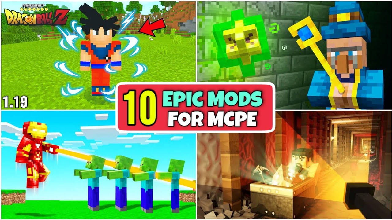 Top 10 epic mods for minecraft pocket edition || Best Minecraft mods 1. ...