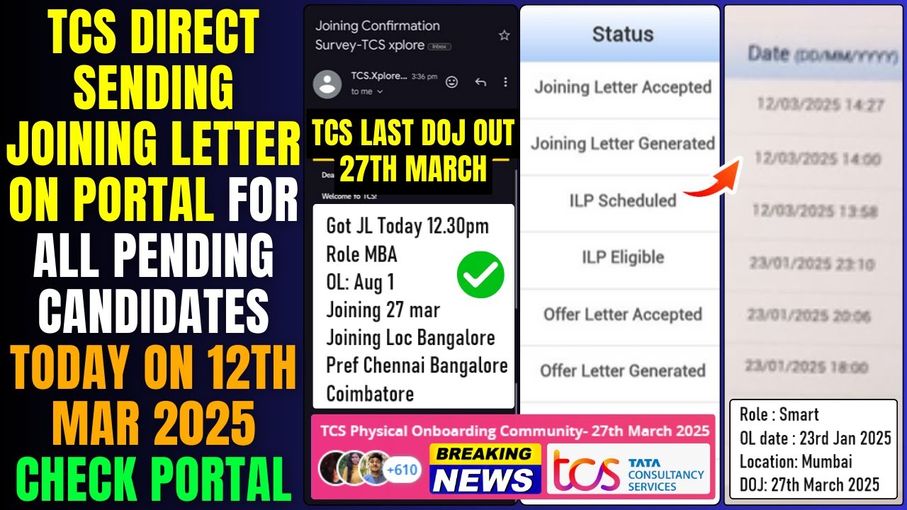 🥳TCS Direct Generating Joining Letter On Portal | TCS Joining Letter ...