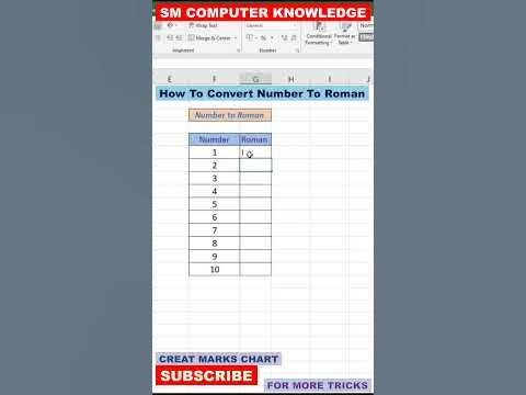 Excel short tricks//Number to Roman #excel #exceltips #computerknowledge #shorts - YouTube