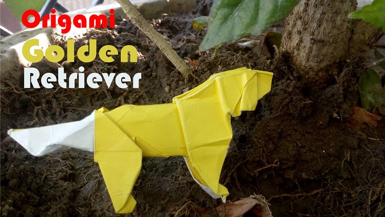 origami golden retriever/origami dog (Satoshi Kamiya) - YouTube