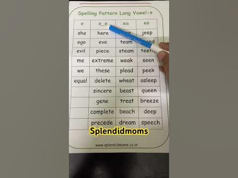 Spelling pattern for long e sound #splendidmoms #spelling # ...