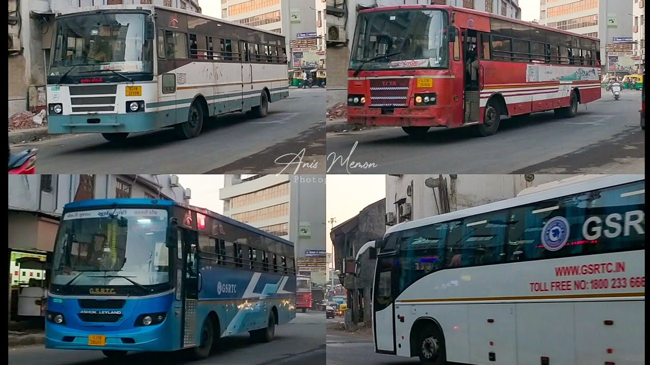 GSRTC Buses In Surat CBS. - YouTube