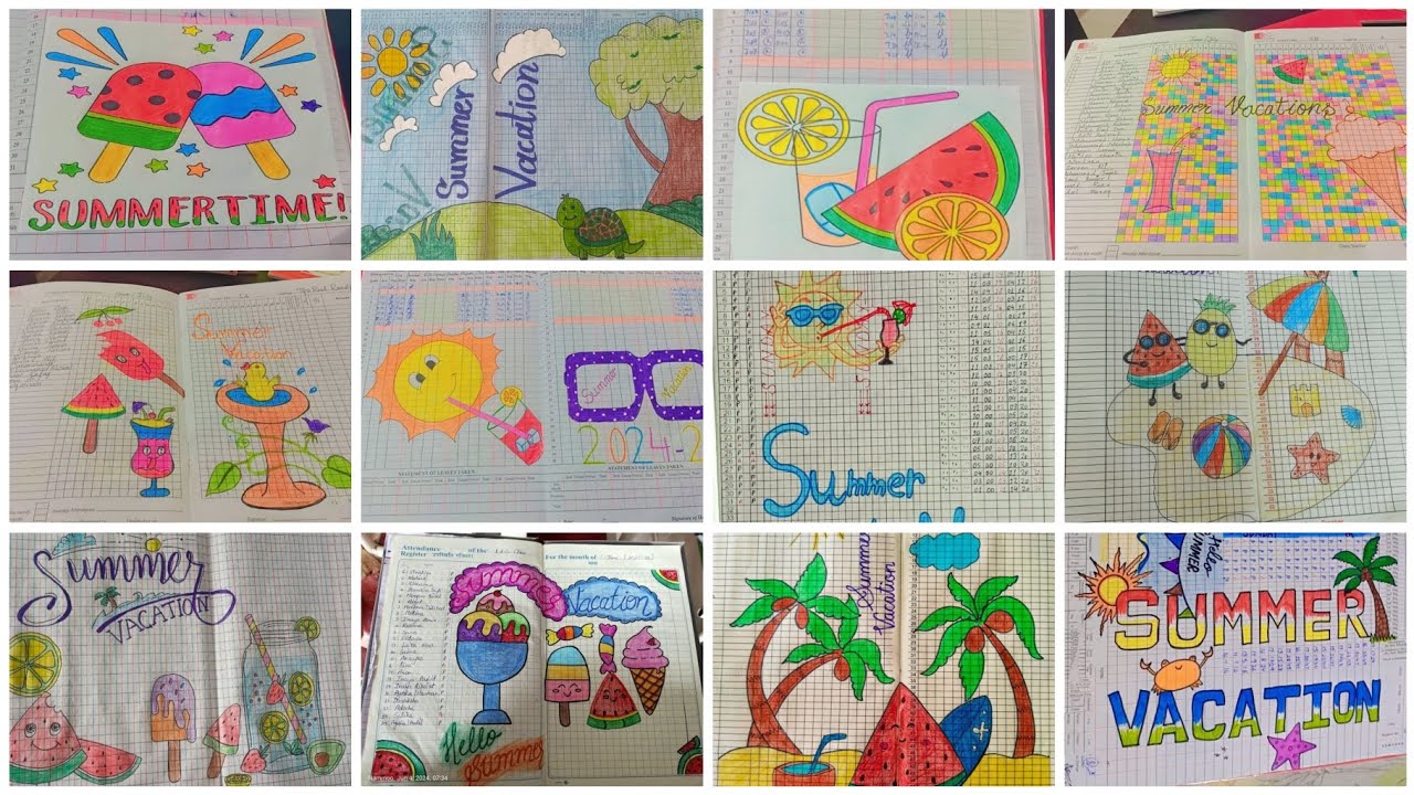Summer vacation attendance register decoration ideas 💫 #drawingideas # ...