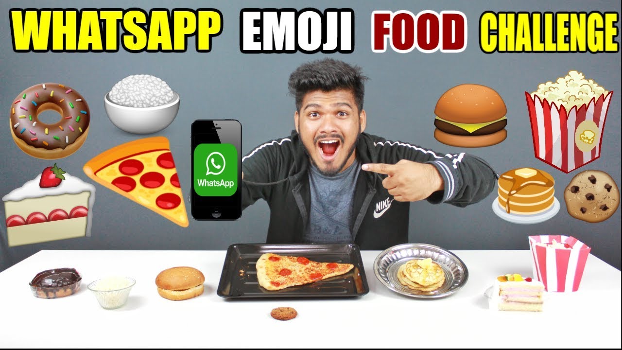 WHATSAPP EMOJI FOOD CHALLENGE | UNIQUE FOOD EATING COMPETITION | Food ...