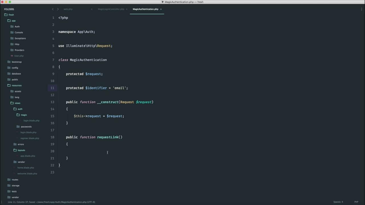 Passwordless Authentication with Laravel: Generating the token (3/6 ...
