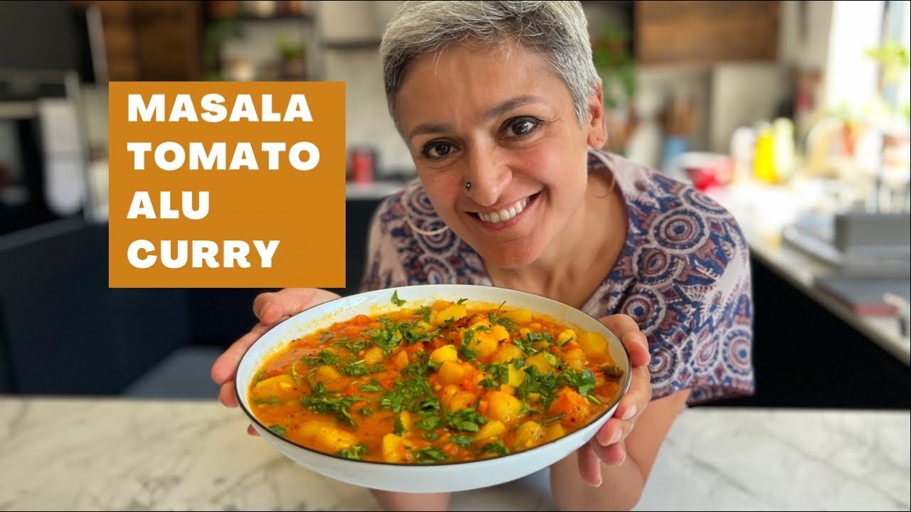 ALU TAMATAR MASALA | Delicious potato tomato curry | Vegan curry | Food ...