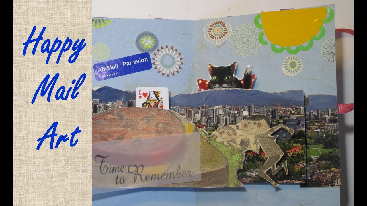 Take 10 Happy Mail Art - September edition (pop-up card) 42/52 - YouTube