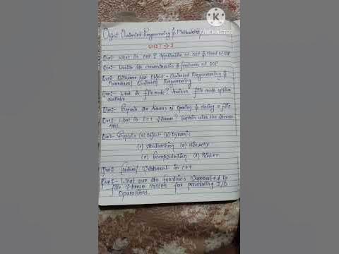 𝐎𝐛𝐣𝐞𝐜𝐭 𝐎𝐫𝐢𝐞𝐧𝐭𝐞𝐝 𝐏𝐫𝐨𝐠𝐫𝐚𝐦𝐦𝐢𝐧𝐠 𝐎𝐎𝐏𝐬 𝐈𝐦𝐩𝐨𝐫𝐭𝐚𝐧𝐭 𝐐𝐮𝐞𝐬𝐭𝐢𝐨𝐧𝐬 𝐑𝐆𝐏𝐕 𝐔𝐧𝐢𝐭 𝟏 - YouTube