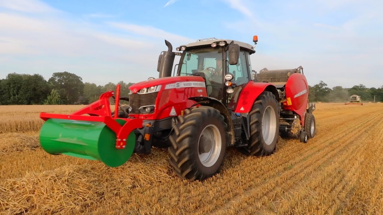 NEW Massey Ferguson 7718 Tractor And Baler Finish Up Harvest! - YouTube
