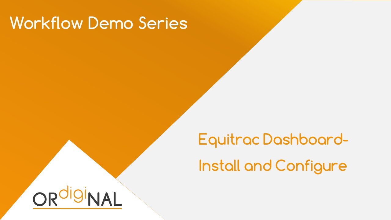 Workflow Demo: Equitrac Dashboard- Install and Configure - YouTube