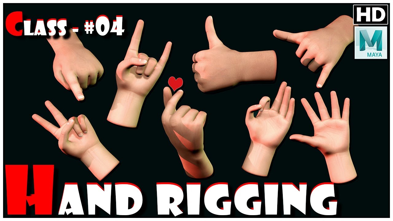 Hand Rigging | Class 04 | Hand Poses | Set Driven Key | Autodesk Maya ...