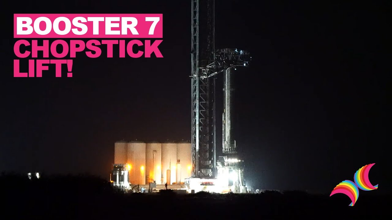 Booster 7 LIFT by CHOPSTICKS | LIVE Rocket IRL - SpaceX Starship ...