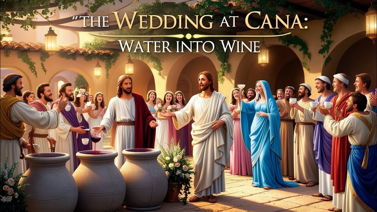 Jesus's First Miracle At Cana:Turns Water Into Wine|The Wedding At Cana ...