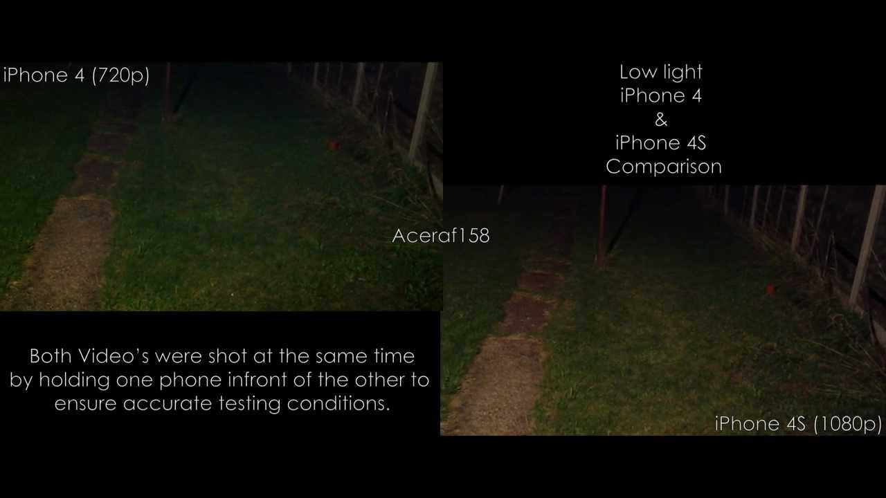 iPhone 4 & 4S low light comparison - YouTube
