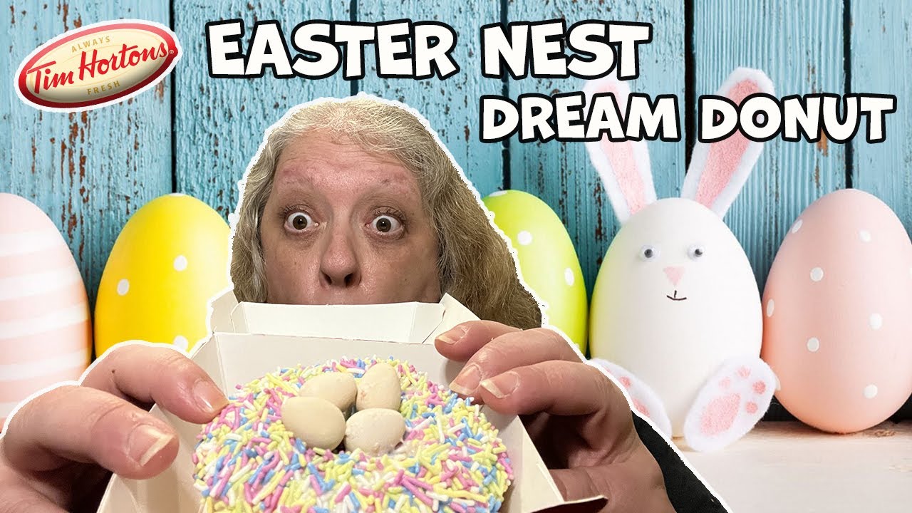 Tim Horton’s Easter Nest Dream Donut With Hershey's Eggies - YouTube