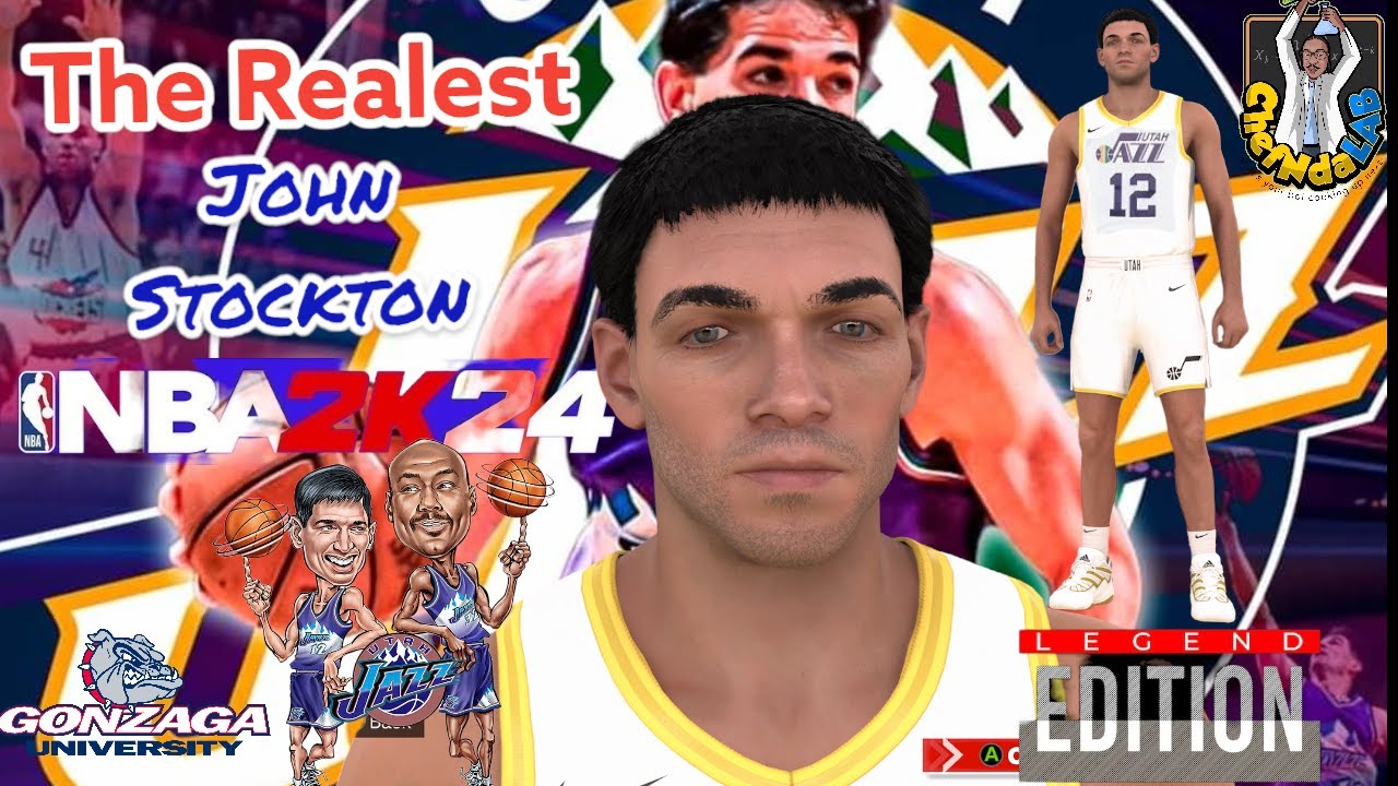 The Realist John Stockton NBA 2k24 Face Creation (Kobe Bryant Edition ...