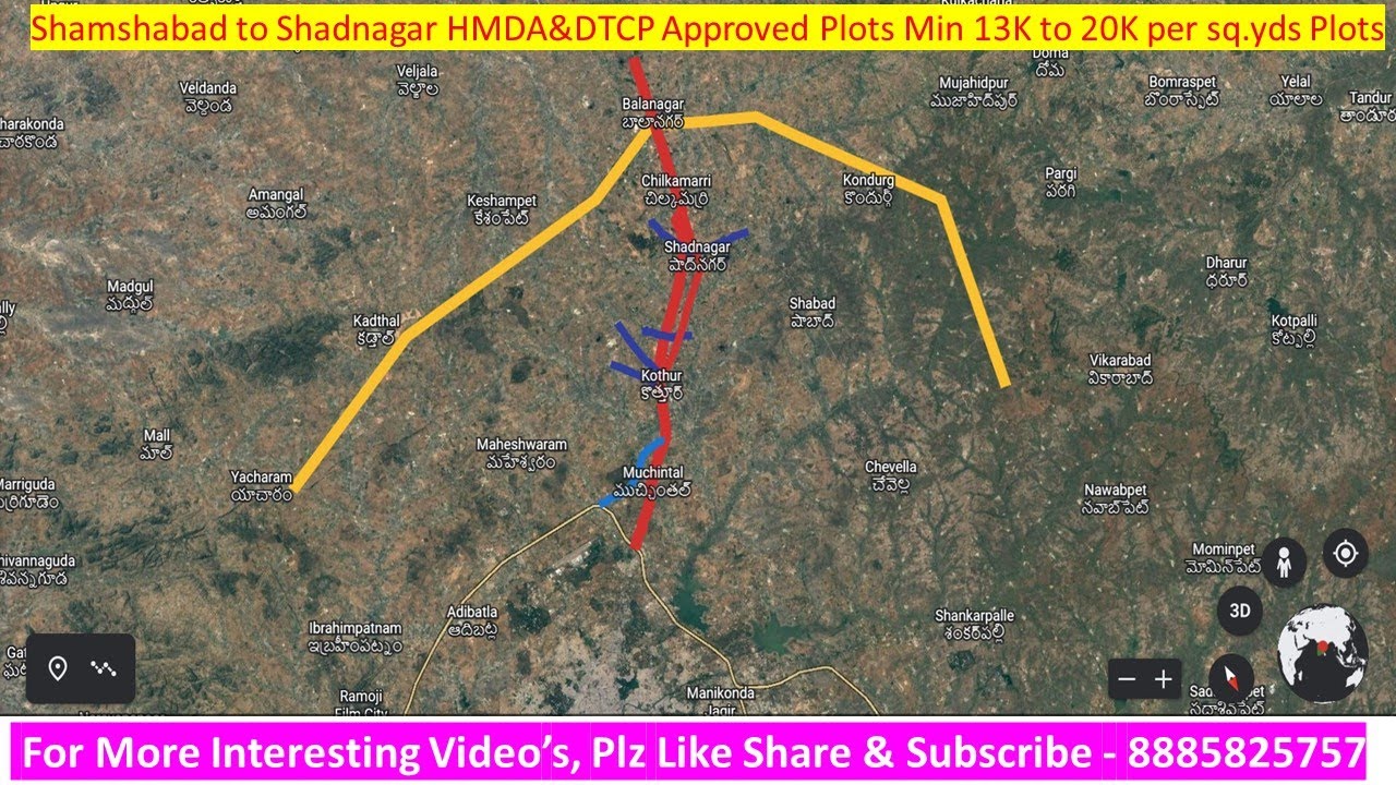 Shamshabad to Kothur,Nandhigama,Shadnagar HMDA&DTCP Plots Min 14K to ...