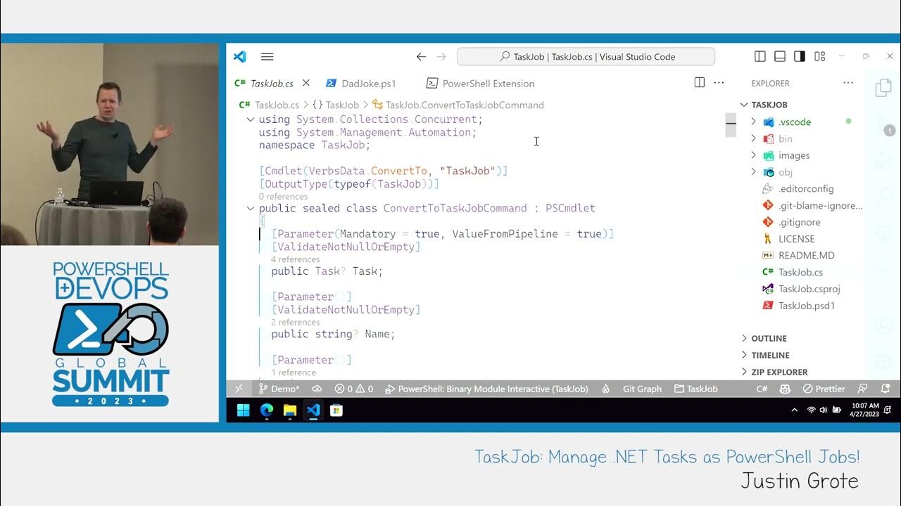 PowerShell Summit 2023: TaskJob: Manage .NET Tasks as PowerShell Jobs! by Justin Grote - YouTube