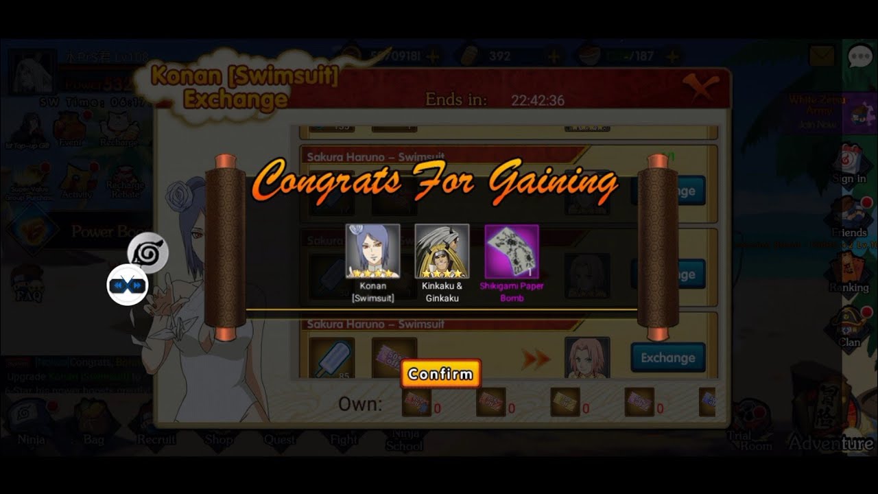 Ultimate Ninja King | Get Konan Swimsuit , Ginkaku & Kinkaku ...