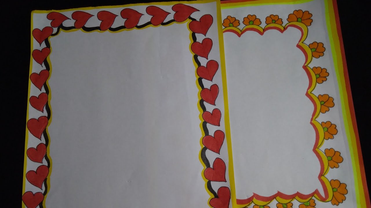#27 Border design on paper || Project design idea | border designs ...