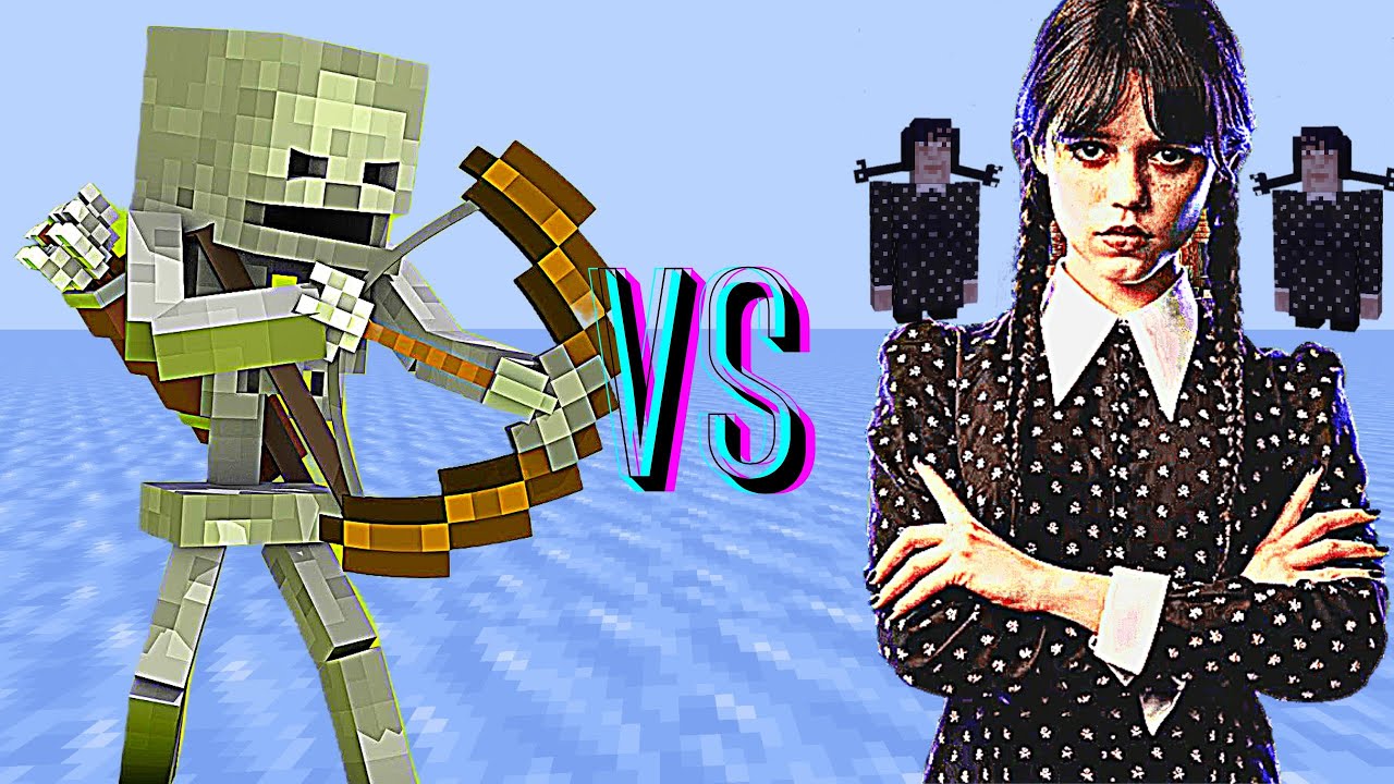 SKELETONS Vs WEDNESDAY | Minecraft Mob Battle l - YouTube