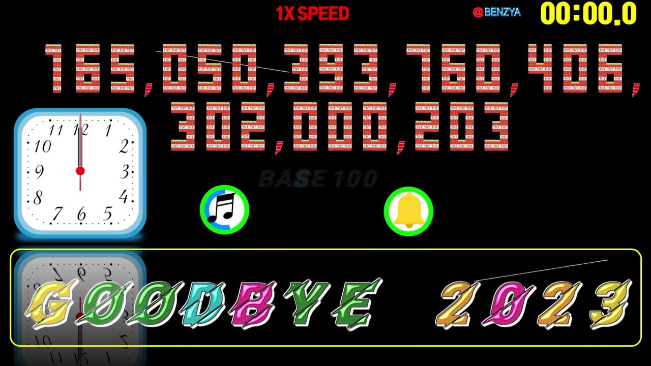 Goodbye 2023 BASE 100 countup timer alarm🔔speedfeeling - YouTube