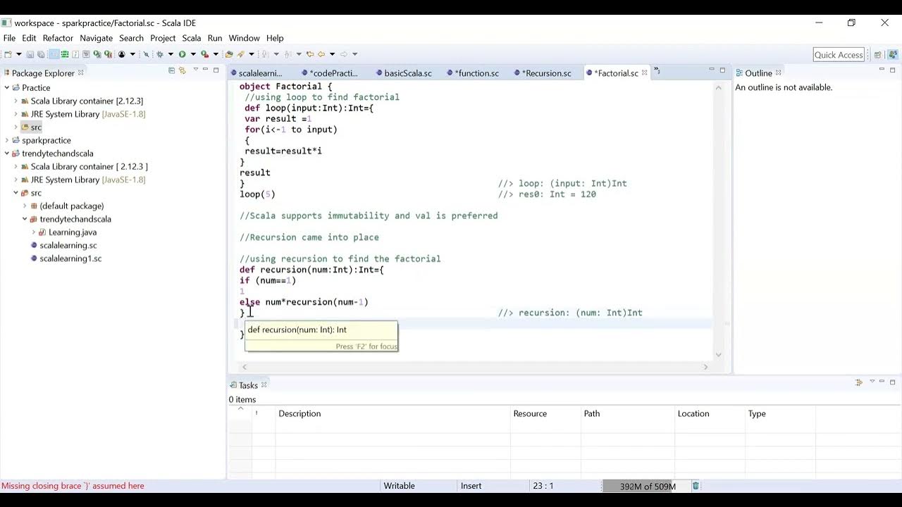 Scala Programming|Loop vs Recursion vs Tail Recursion| - YouTube