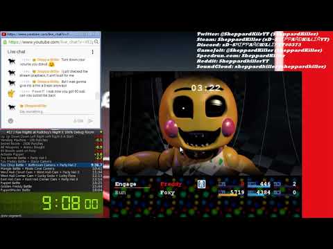 FNaFB 1 Night X 100% Debug Room Speedrun [17:44.94 LIVE WR] - YouTube