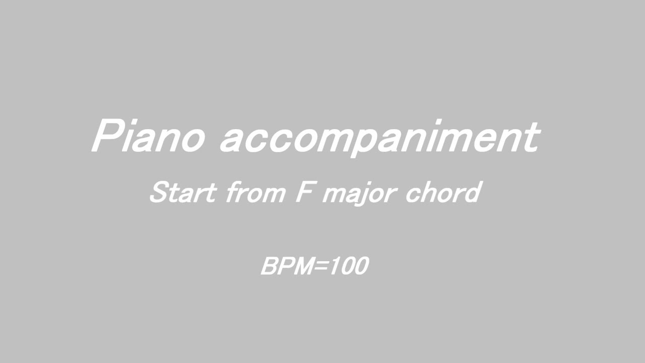 Piano accompaniment for vocal & instrumental exercise from F major (BPM ...