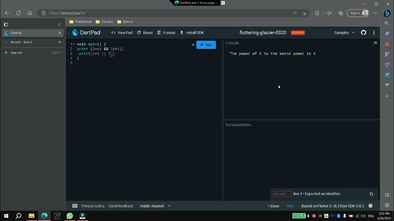 Operadores lógicos en dart - YouTube